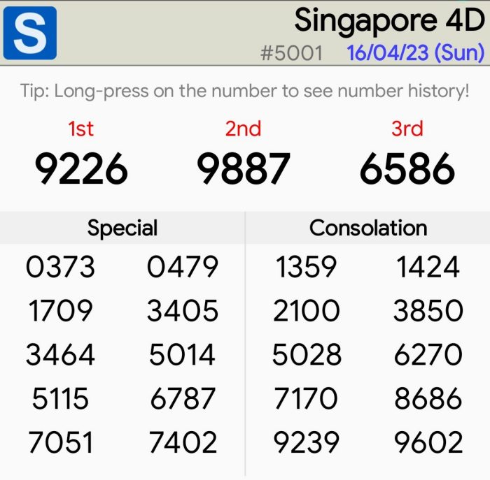 หวยสิงคโปร์ 16/4/66 ตรวจหวยสิงคโปร์ 16 เมษายน 2566 - Zcooby.com